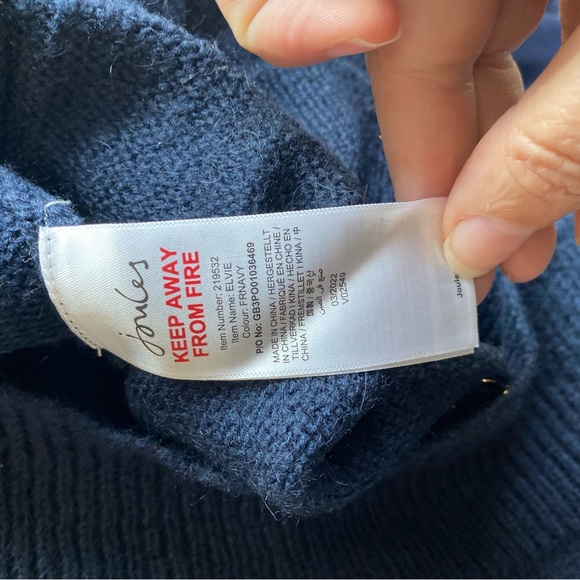 Joules | Sweaters | Joules Elvie Navy Gold Metallic Beaded Fair Isle ...